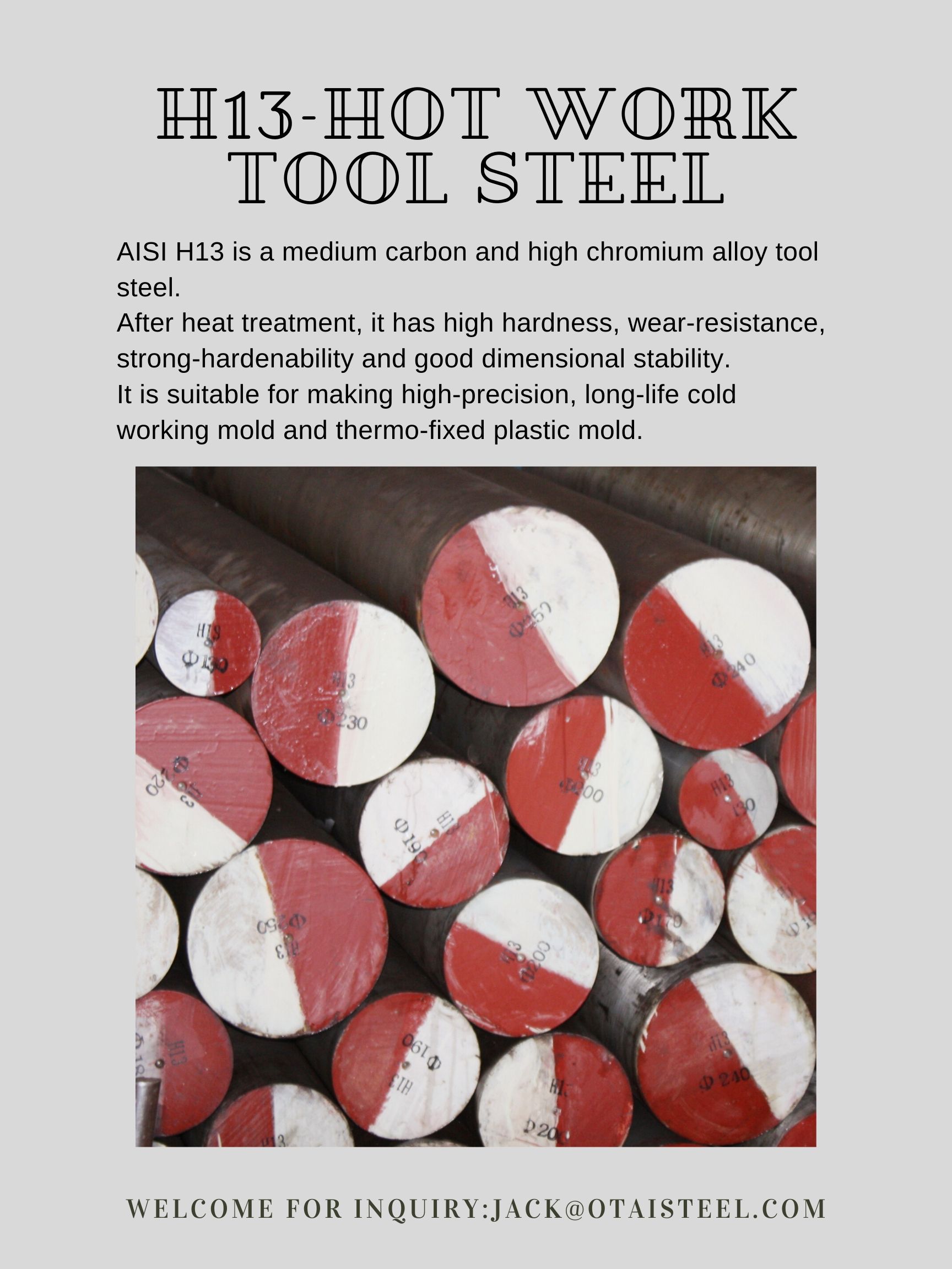 H13 hot work tool steel - Special steel china supplier-OTAI Special Steel